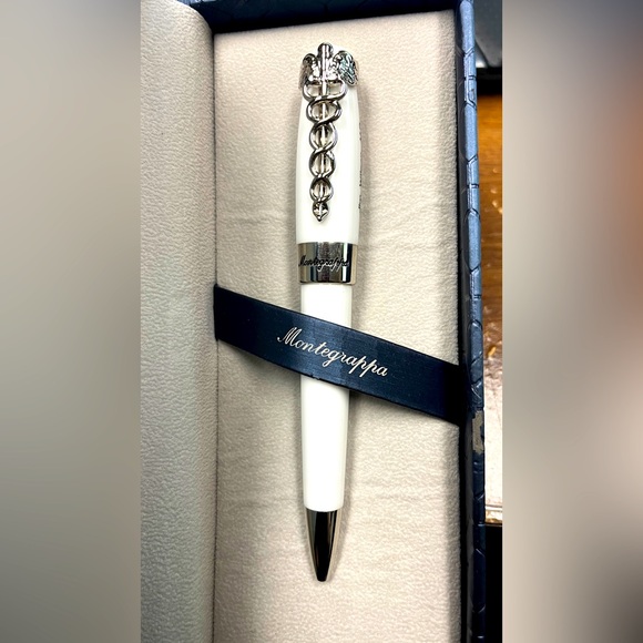 Montegrappa | Accessories | Montegrappa Caduceus White Ballpoint Pen ...